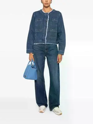 Karl Lagerfeld Frayed-edge Denim Jacket