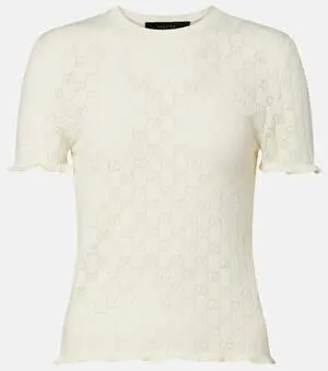 Gucci Gg Cotton-blend Devoré T-shirt - White