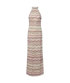 Missoni Zigzag Halterneck Sequined Lamé Maxi Dress - Multicoloured