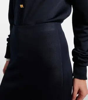 Bottega Veneta Knitted Silk Midi Skirt With Fringe Detail