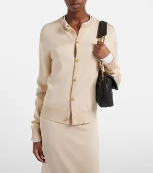 Bottega Veneta Nodo Quadro Layered Silk Cardigan
