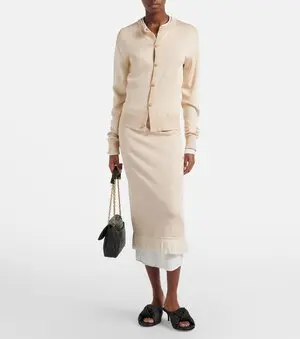 Bottega Veneta Nodo Quadro Layered Silk Cardigan
