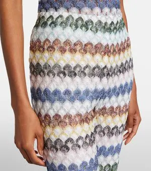 Missoni Knitted Lamé Flared Pants - Multicoloured
