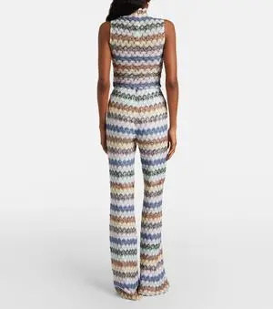Missoni Knitted Lamé Flared Pants - Multicoloured