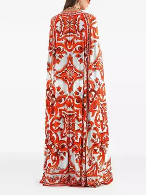 Dolce & Gabbana Majolica-print Charmeuse Dress - Red