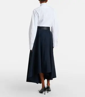 Givenchy Asymmetric Cotton Poplin Maxi Skirt