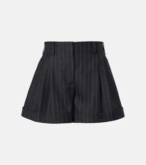 Givenchy Pinstriped Wool Shorts - Grey