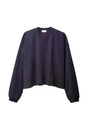 Versace Embroidered Cotton-jersey Long-sleeved T-shirt - Blue