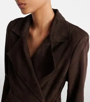 Nour Hammour Winona Suede Wrap Coat