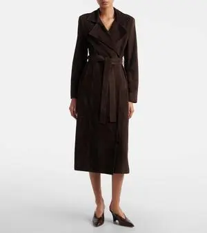 Nour Hammour Winona Suede Wrap Coat