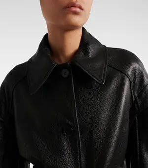 Nour Hammour Belted Leather Jacket