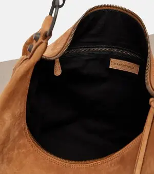 Balenciaga Le City Medium Suede Shoulder Bag - Brown