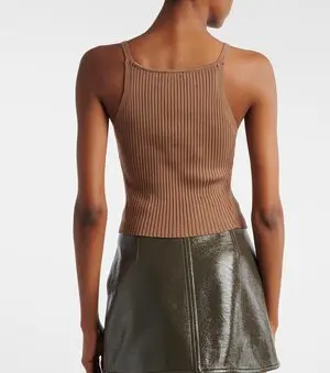 COURREGES Courrèges Ribbed-knit Tank Top - Brown