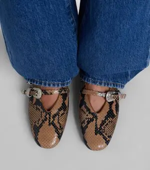 Le Monde Beryl Claudia Leather Mary Jane Flats - Brown
