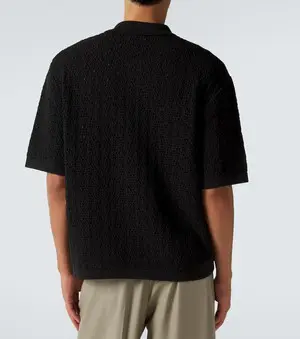FRAME Crochet Cotton-blend Polo Shirt