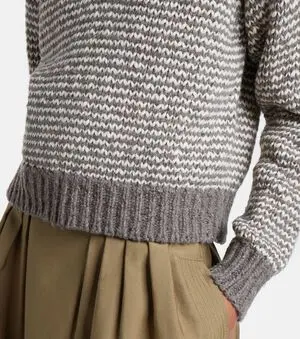 Polo Ralph Lauren Striped Cotton And Wool-blend Knit Sweater