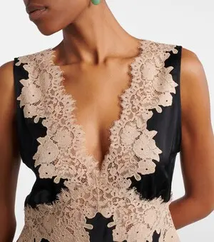 Rixo Emmie Lace-trimmed Satin Top