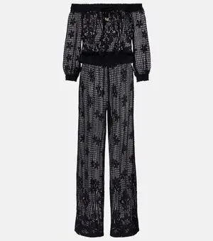 Melissa Odabash Tully Crochet Jumpsuit - Black
