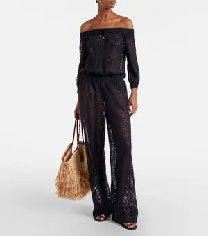 Melissa Odabash Tully Crochet Jumpsuit - Black