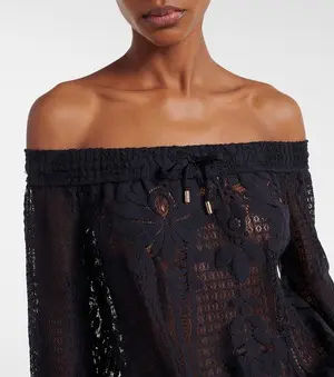 Melissa Odabash Tully Crochet Jumpsuit - Black