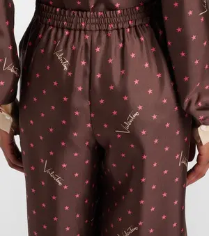 Valentino Garavani Printed Silk Twill Palazzo Pants