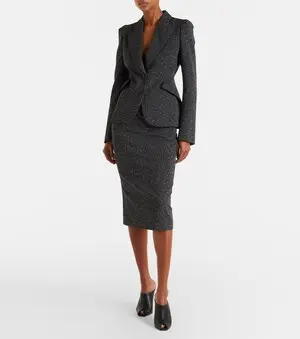 Alexander McQueen Single-breasted Wool Blazer - Grey