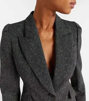 Alexander McQueen Single-breasted Wool Blazer - Grey
