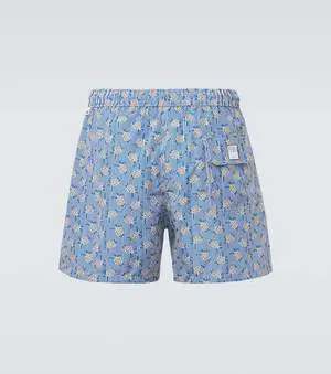 Fedeli Printed Swim Trunks - Blue
