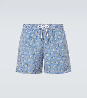 Fedeli Madeira Printed Swim Trunks - Blue