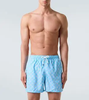 Fedeli Madeira Printed Swim Trunks - Blue