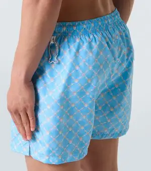 Fedeli Madeira Printed Swim Trunks - Blue