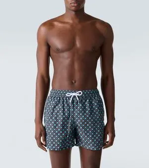 Fedeli Printed Swim Trunks - Brown