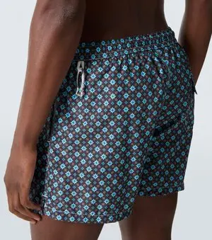 Fedeli Printed Swim Trunks - Brown