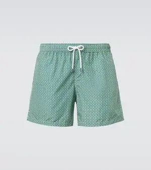 Fedeli Printed Swim Trunks - Green