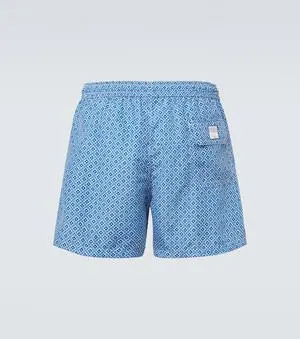 Fedeli Printed Swim Trunks - Blue