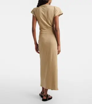 Isabel Marant Étoile Nadela Gathered Cotton Jersey Midi Dress - Beige