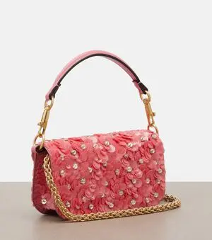 Valentino Garavani Locò Small Sequined Shoulder Bag
