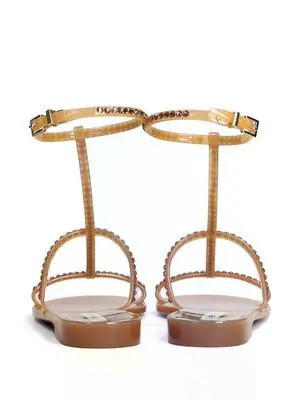Menghi Crystal Embellished Ankle Strap Sandals - Neutrals