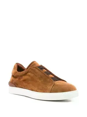 JOHN HARRISON Suede Slip-on Sneakers - Brown