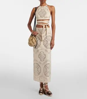 Valentino Garavani Vlogo Raffia Bucket Bag