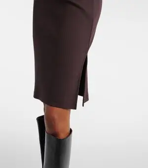 COURREGES Ribbed-knit Cotton Jersey Midi Dress - Brown