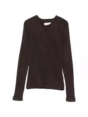 Citizens Of Humanity Drea Waffle-knit Henley Top - Brown