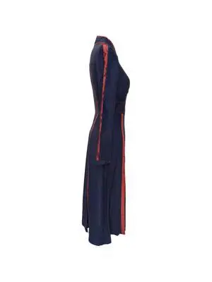 Burberry Silk Dress With Snakeskin Print Trim