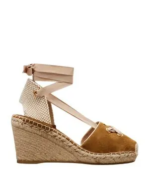 Valentino Garavani Suede Espadrille Wedges - Brown