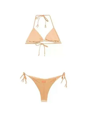 COTAZUR Metallic-effect Triangle Bikini - Gold