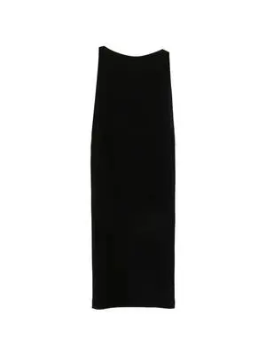 Issey Miyake Sleeveless Boat-neck Midi Dress - Black