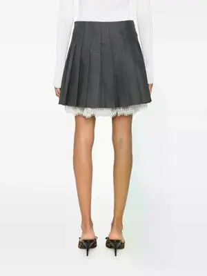 SELF-PORTRAIT Lace-trim Pleated Mini Skirt