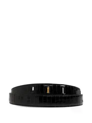 Balmain Crocodile-effect Leather Belt