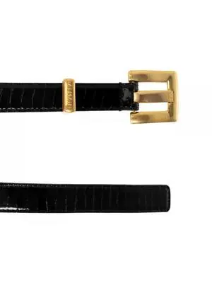 Balmain Crocodile-effect Leather Belt