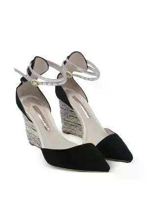 SOPHIA WEBSTER Lexi Beaded Wedge Pumps - Black